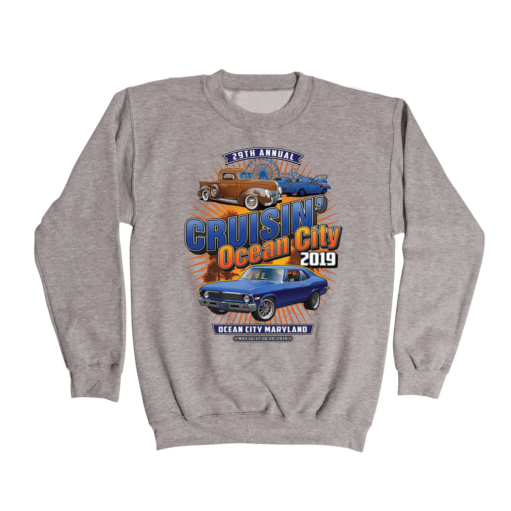 2019 Cruisin official classic car show event sweatshirt athletic gray ...